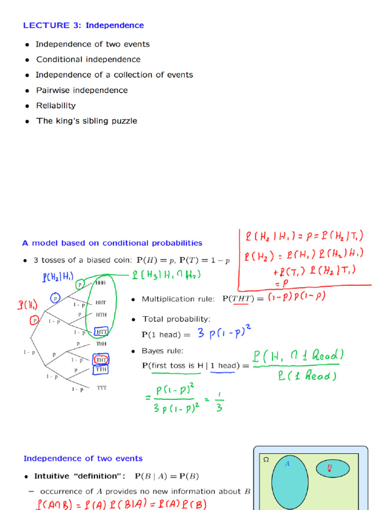 Lecture 3 - Independence | PDF