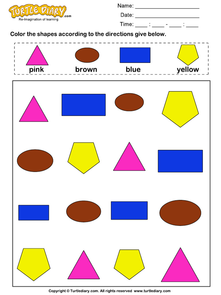 Answer Match The Colors To Their Shapes | PDF