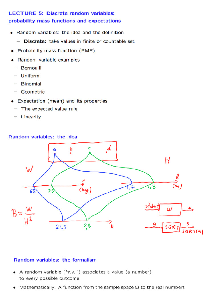 Lecture 5 - Discrete random variables | PDF