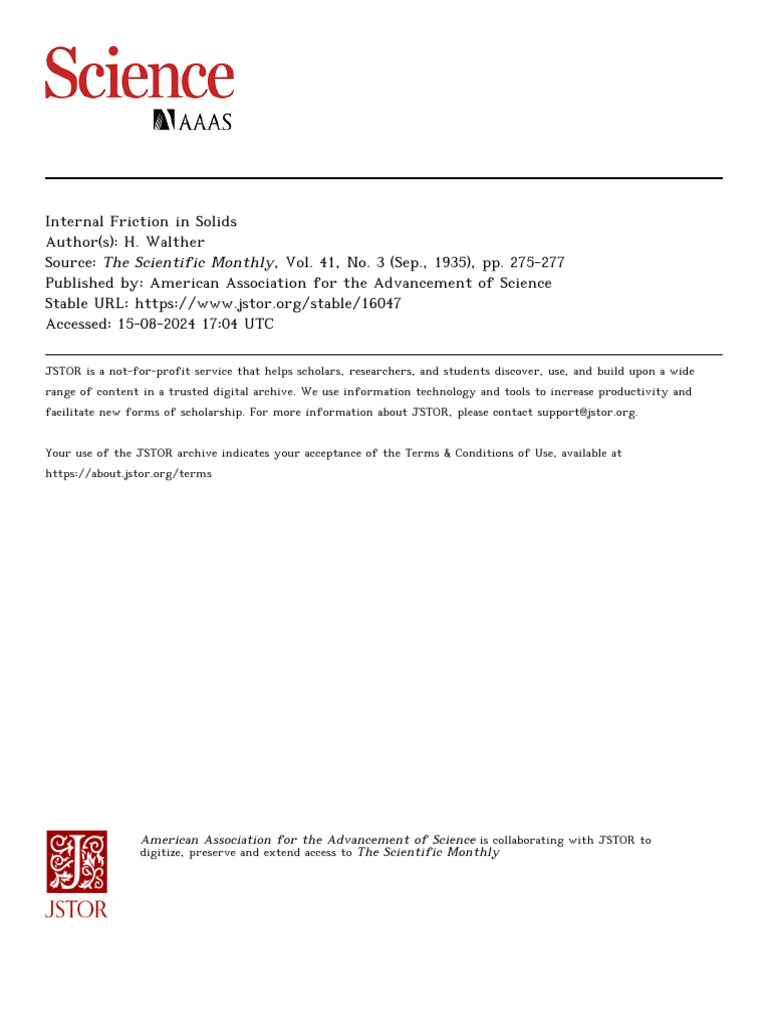 Internal Friction in Solid Materials | PDF | Resonance | Applied And ...