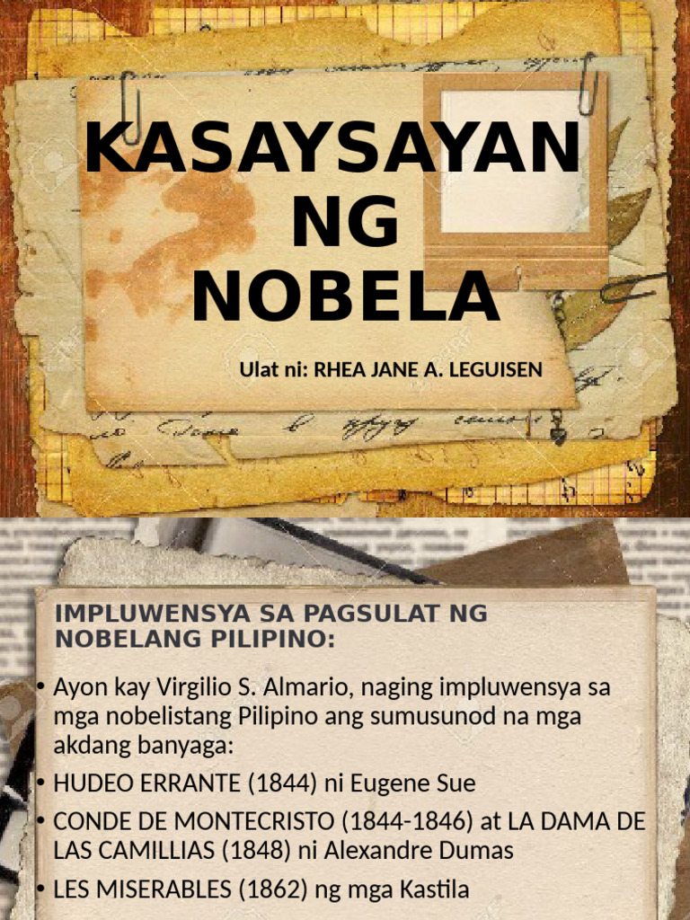 Kasaysayan NG Nobela | PDF
