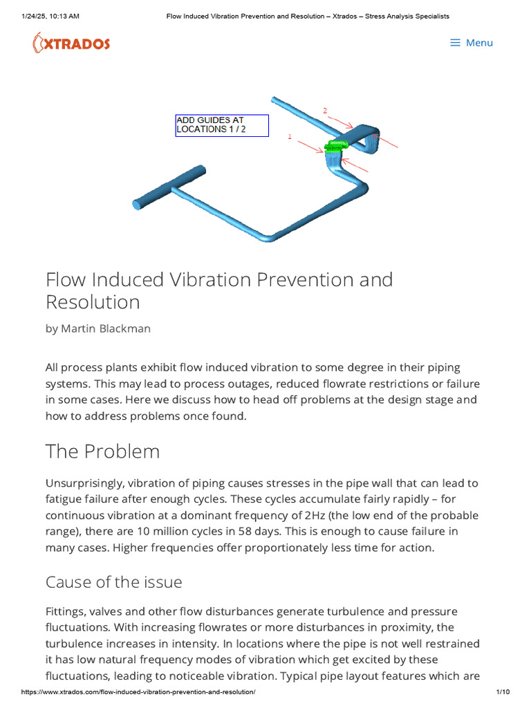 Flow Induced Vibration Prevention and Resolution - Xtrados - Stress ...