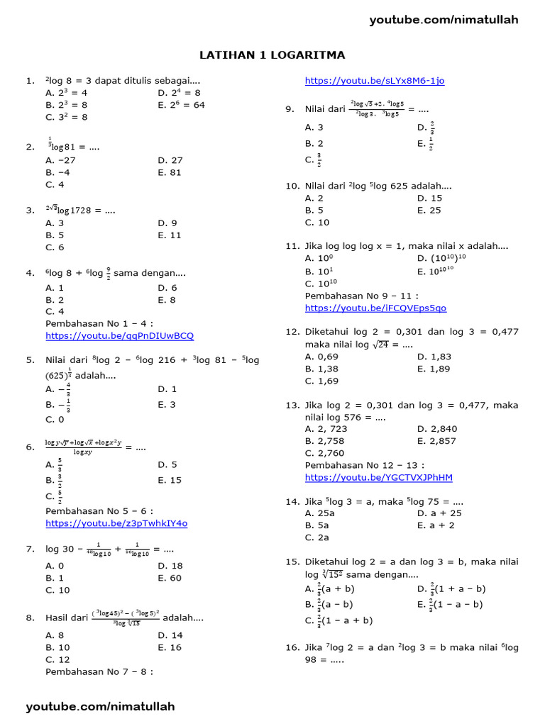 Logaritma Kelas 10 | PDF