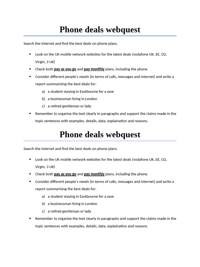 Cellphones Webquest | PDF
