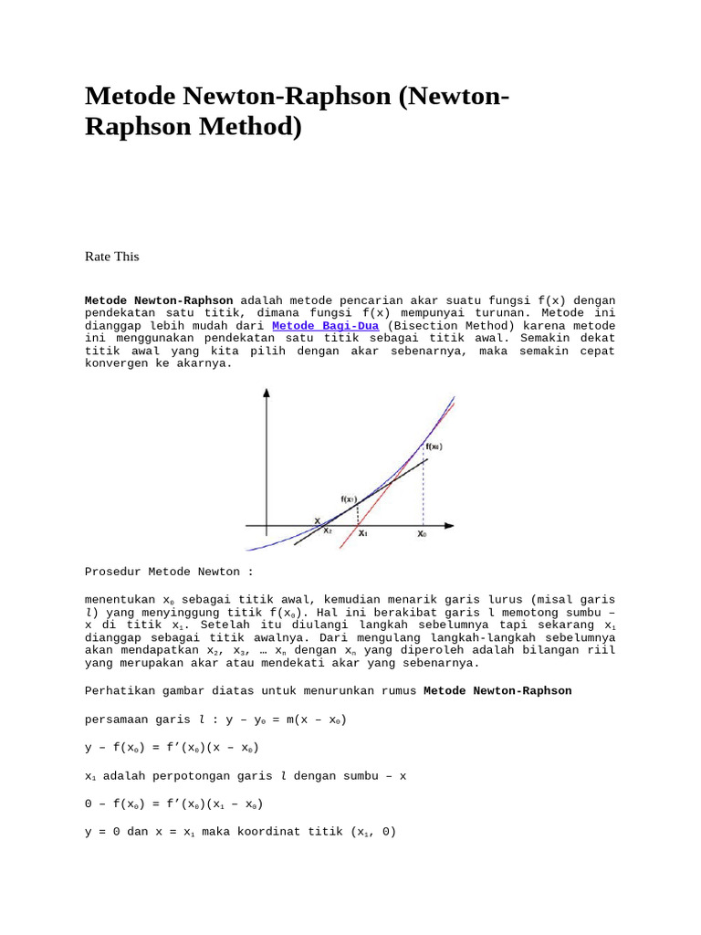 Contoh Metode Newton | PDF
