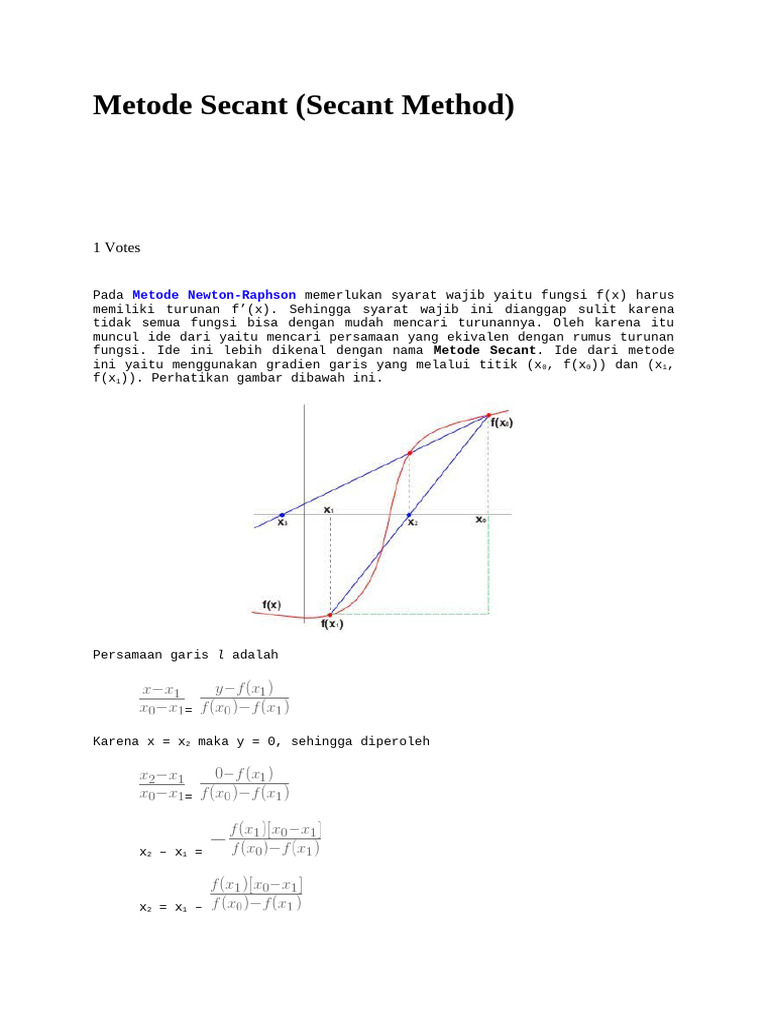 Contoh Metode Secant | PDF