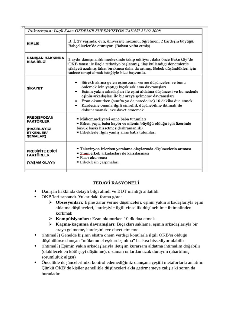 Okb Tedavi̇ Rasyoneli̇ | PDF