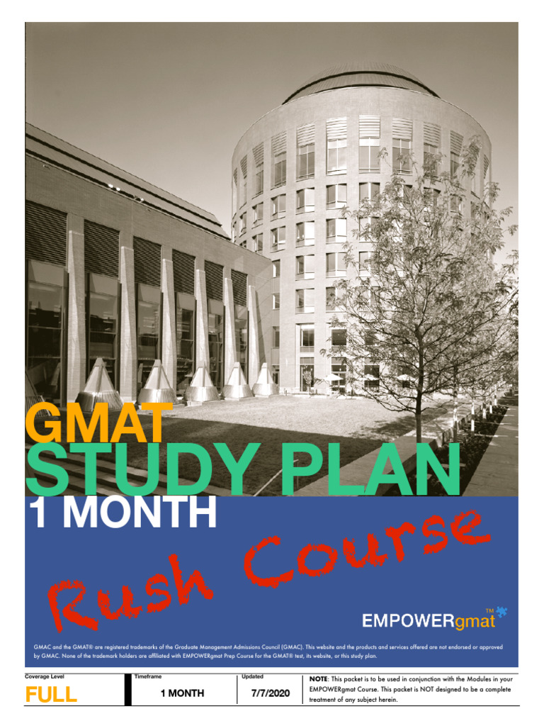 2021 Empowergmat 1 Month Standard Study Plan | PDF | Graduate ...