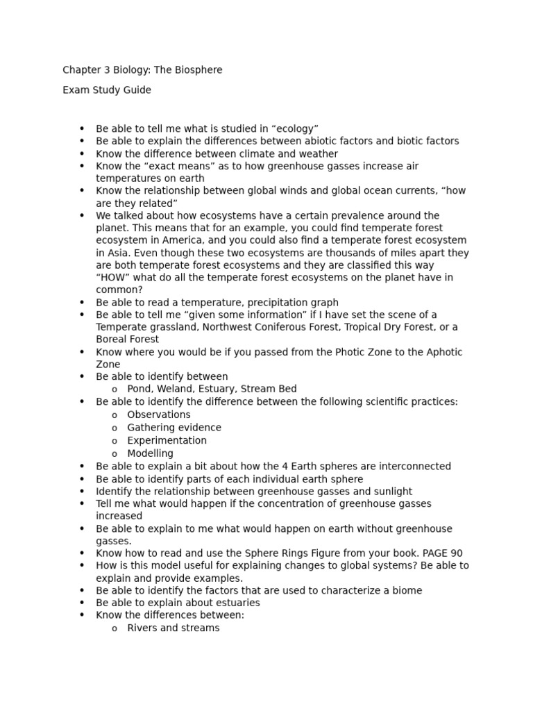 Chapter 3 Biology Study Guide | PDF