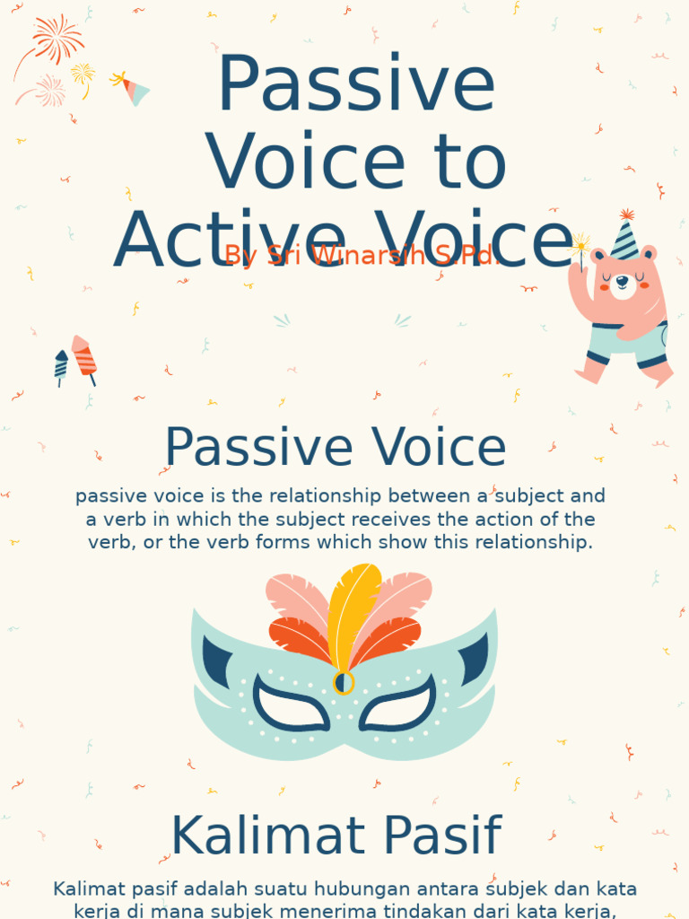 Passive Voice To Active Voice - SMPN1 Plosoklaten | PDF | Morphology | Languages