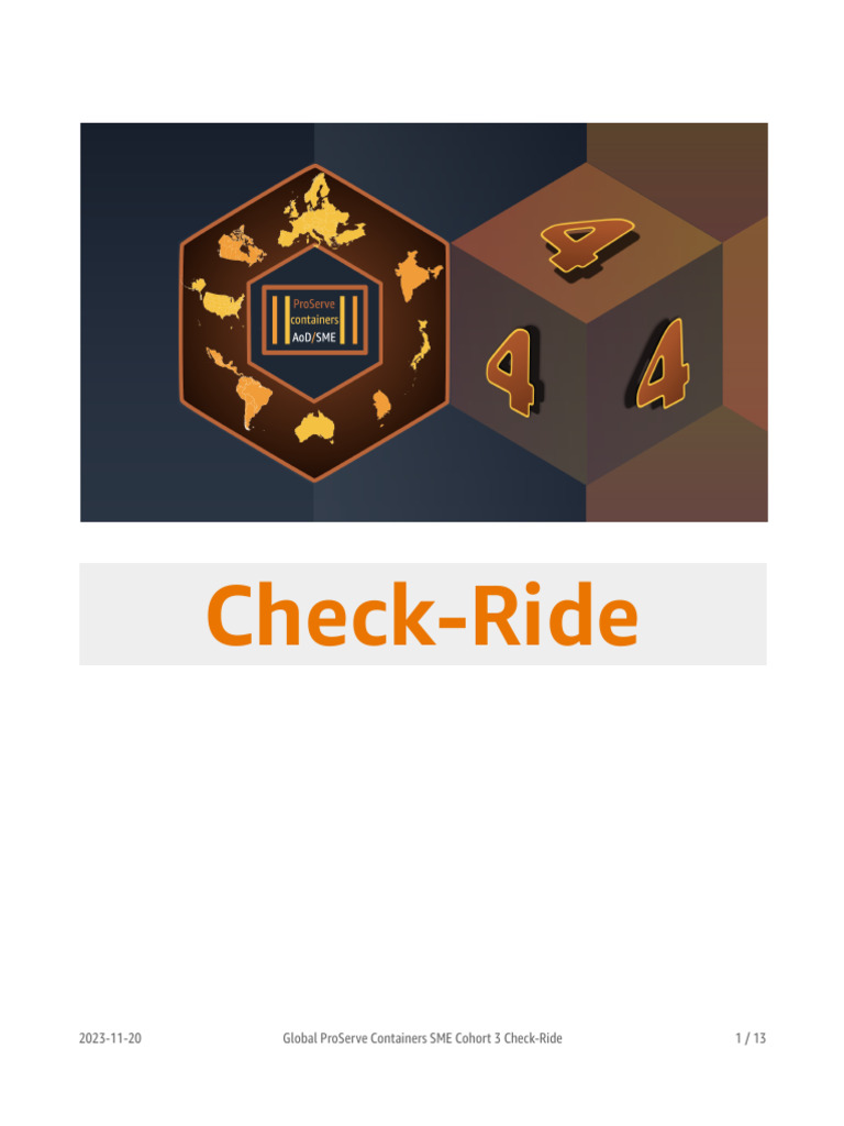 Global ProServe Containers Check-Ride Guide | PDF | Mentorship