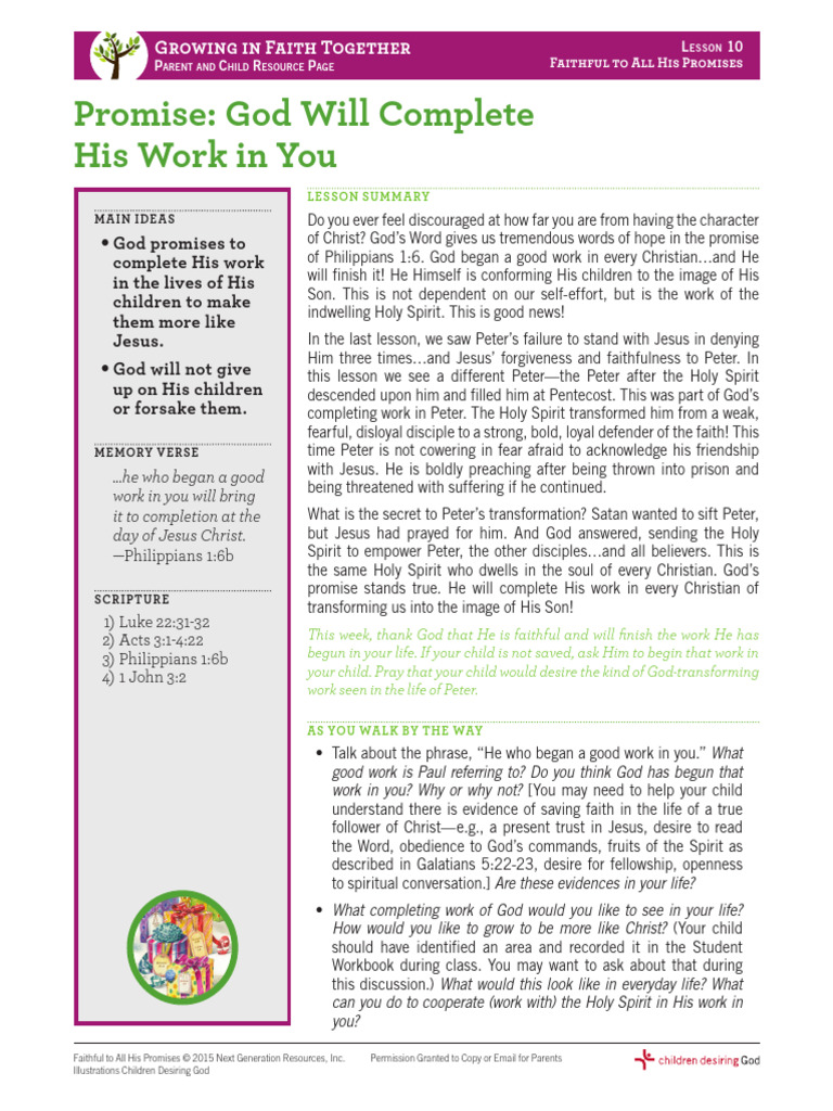 Promises_GIFT_Lesson10 | PDF | Jesus | Acts Of The Apostles