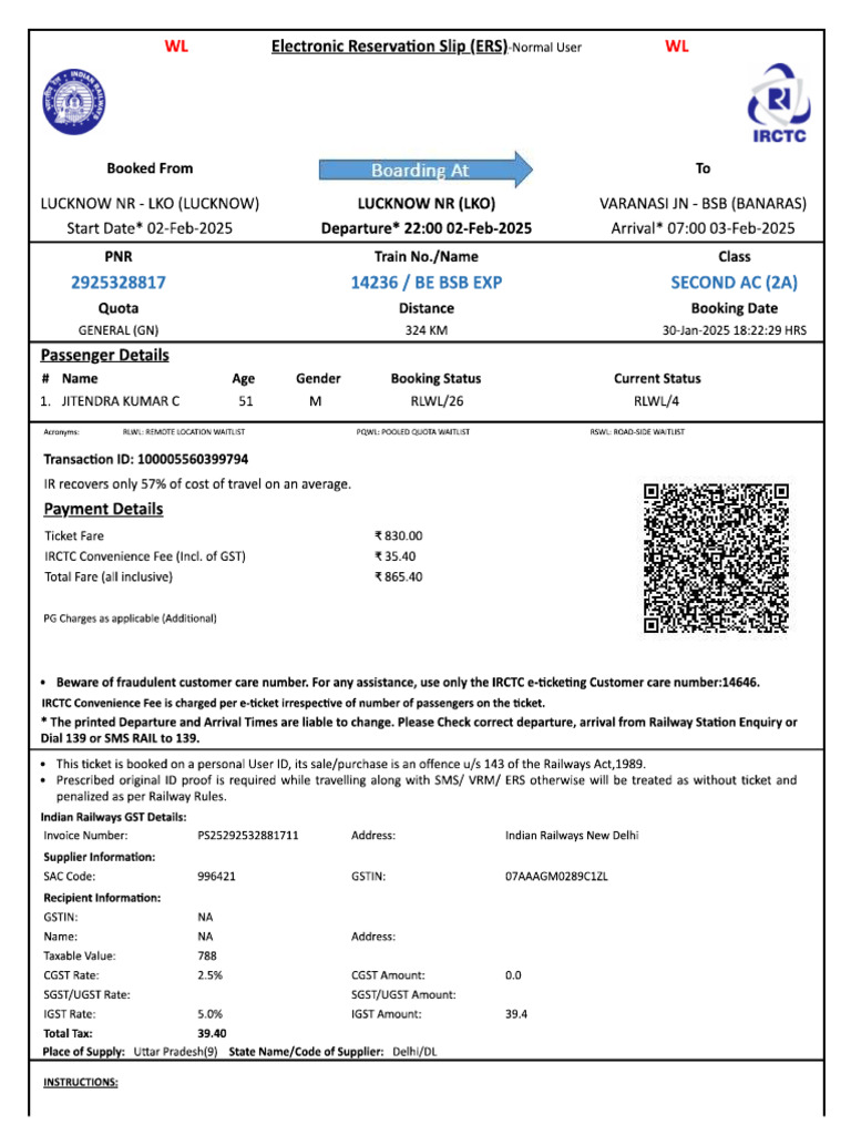 LKO TO VARANASI 02FEB | PDF