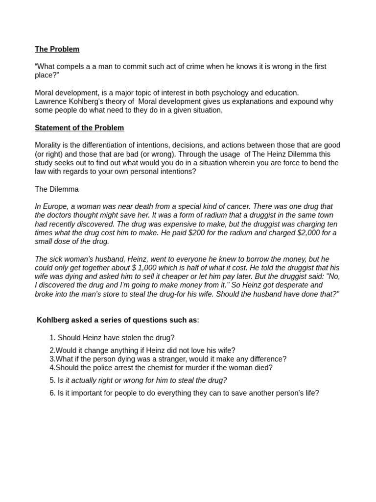 Thesis Abstract On Kohlberg | PDF | Social Psychology | Behavioural ...