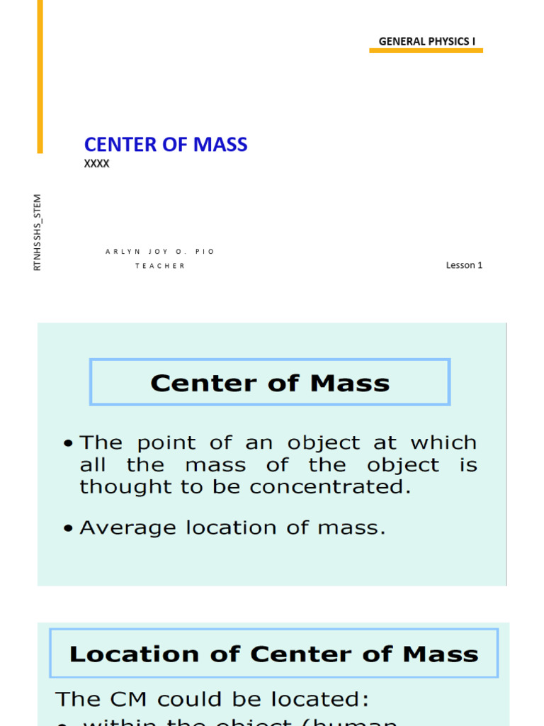 Center of Mass & Gravity Basics | PDF