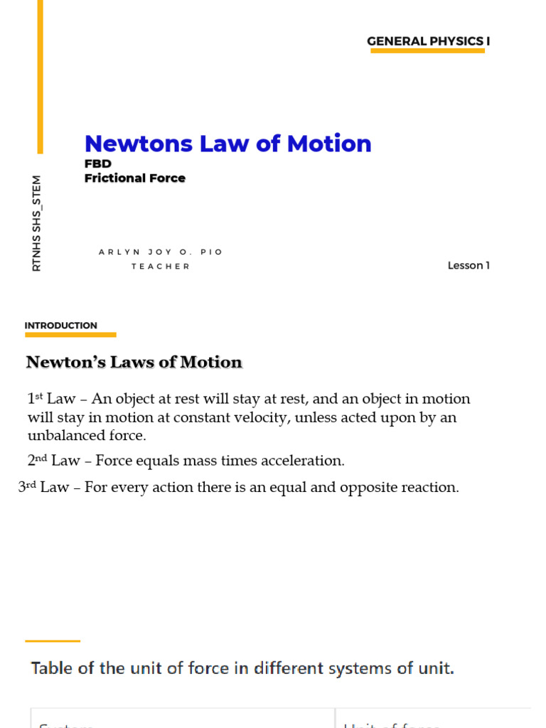 8 Laws of Motion Physics | PDF | Force | Friction