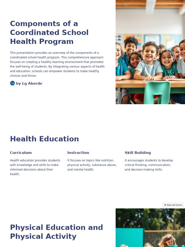 Components of A Coordinated School Health Program | PDF | Mental Health | Health Care