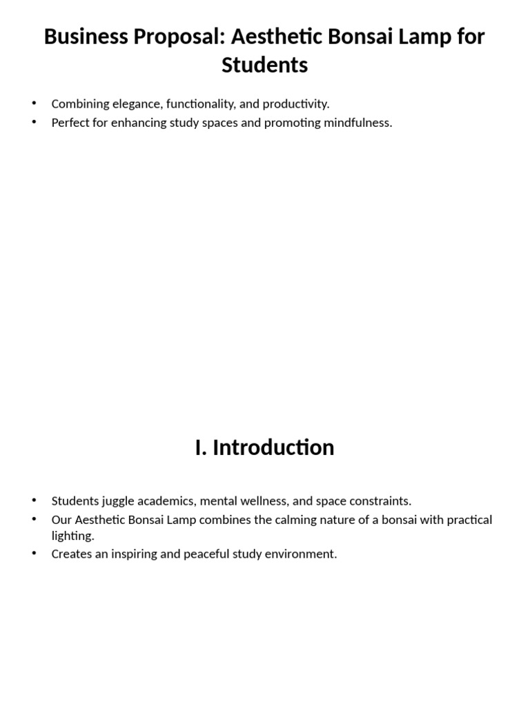 Aesthetic Bonsai Lamp Proposal | PDF