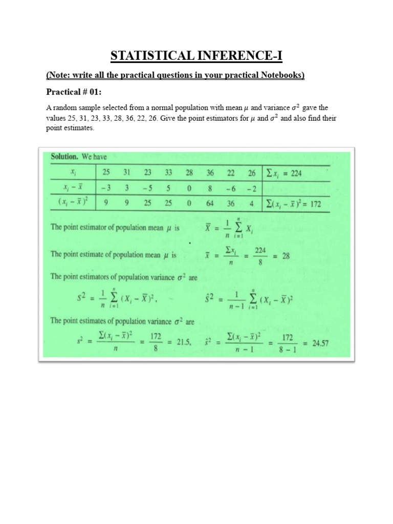 Statistical Inference 2 Pdf Estimator Bias Of An Estimator