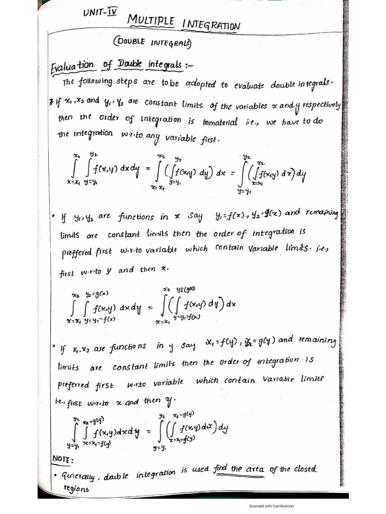Unit-4 Multiple Integrals Part-I | PDF
