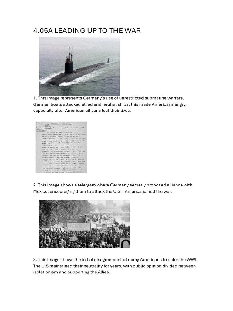 U.S. Entry into WWI: Key Events Explained | PDF