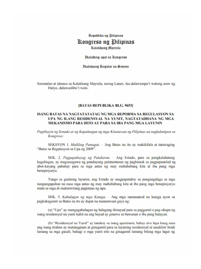 RA 9653 Tagalog Version | PDF