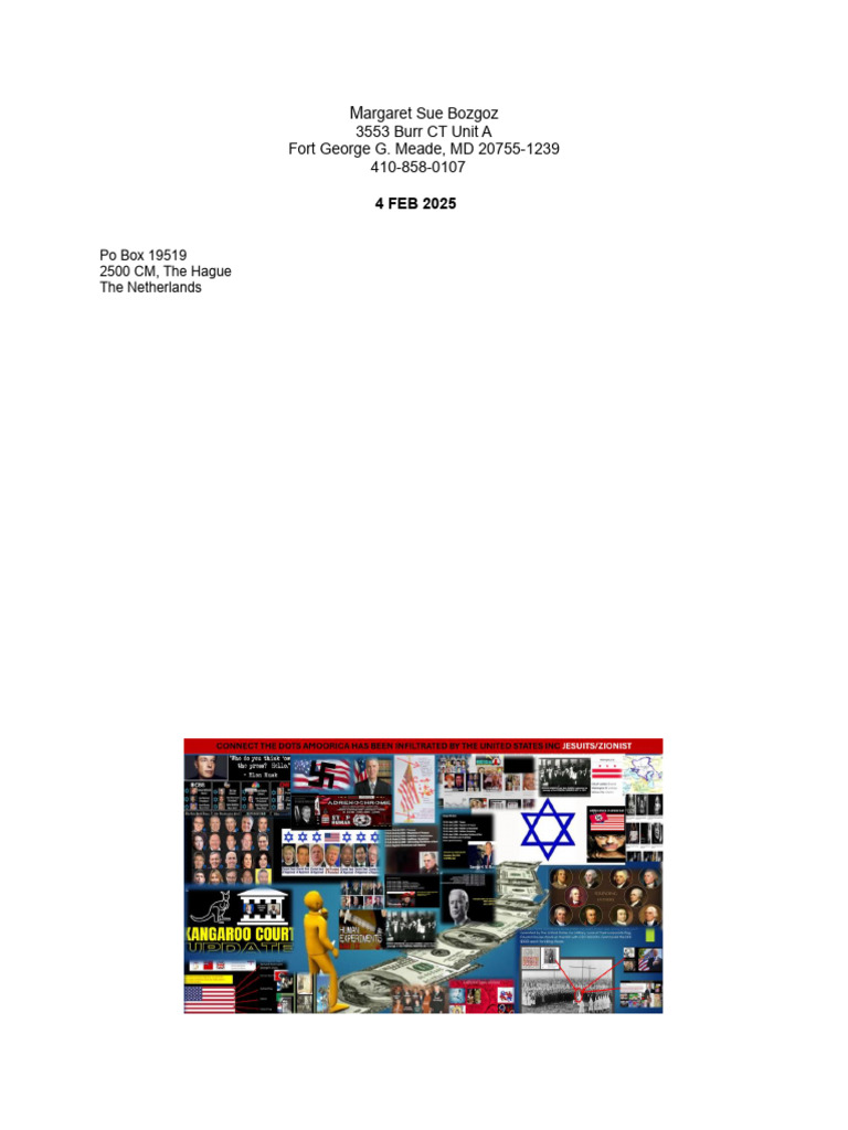 Argaret Sue Bozgoz 3553 Burr CT Unit A Fort George G. Meade, MD 20755 ...