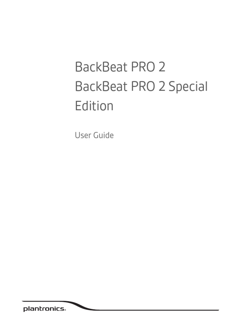 Plantronics Backbeat Pro 2 Handleiding | PDF | Headphones | Bluetooth