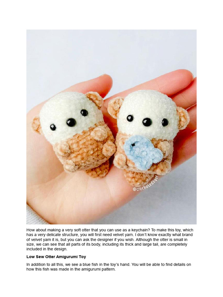 Low Sew Otter Keychain Pattern | PDF | Crochet | Amigurumi
