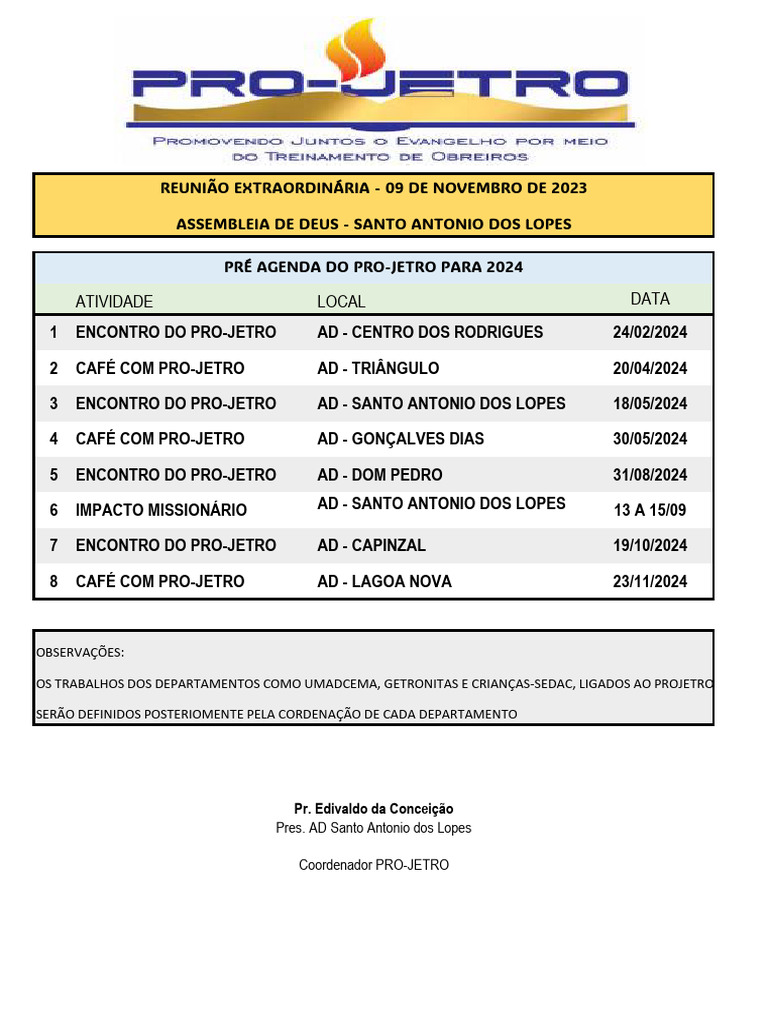 AGENDAMENTOS 2024 | PDF