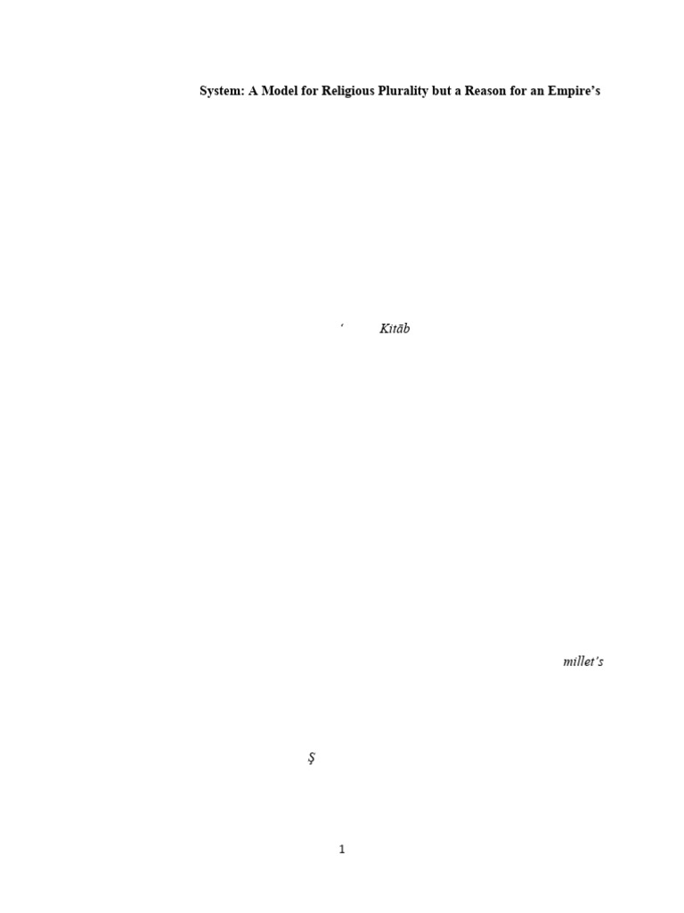 Ottoman Millet System: Plurality and Decline | PDF | Ottoman Empire ...