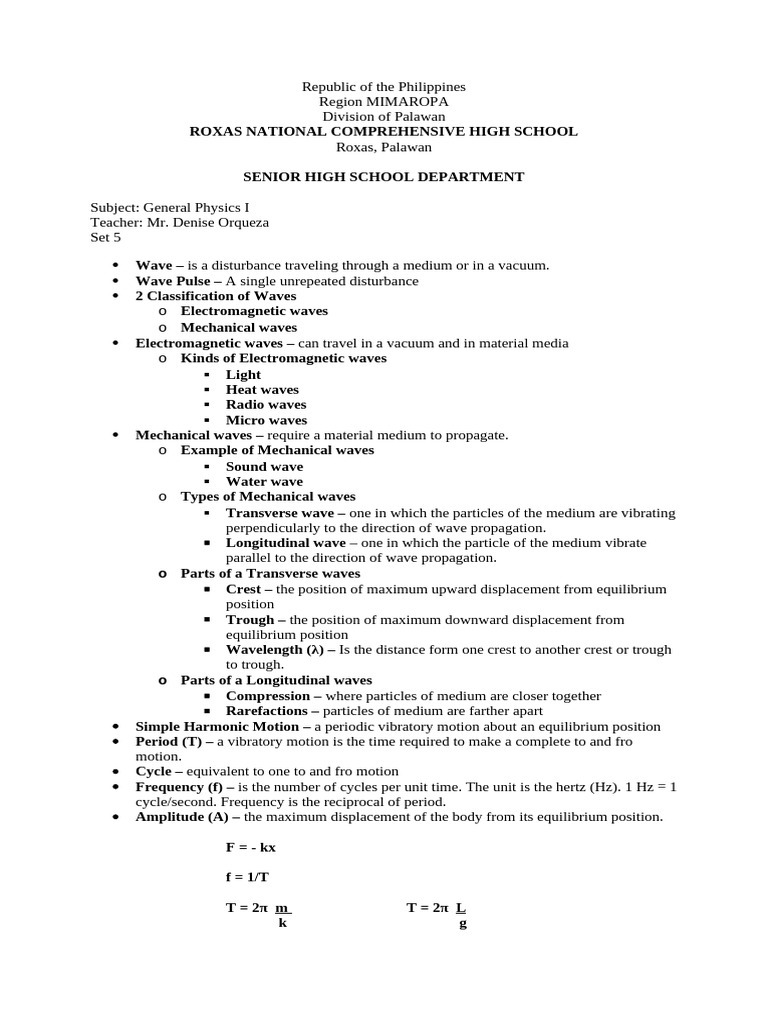 STEM_Physics_Set5 | PDF | Waves | Frequency