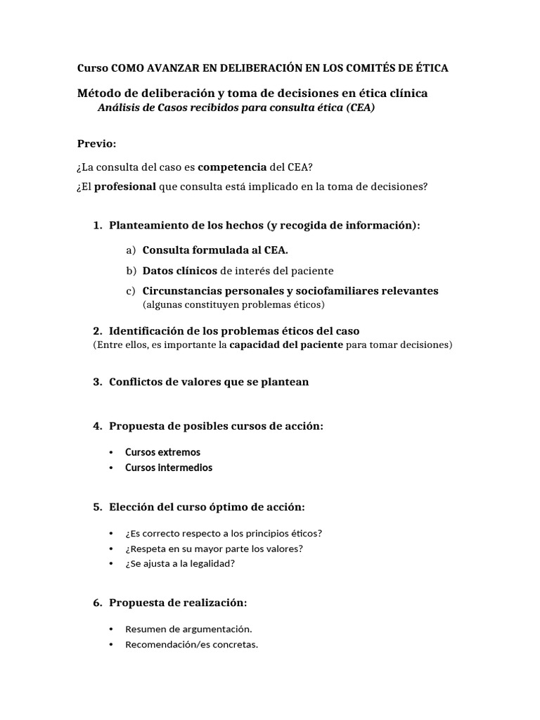 Método de Deliberación y Toma de Decisiones | PDF