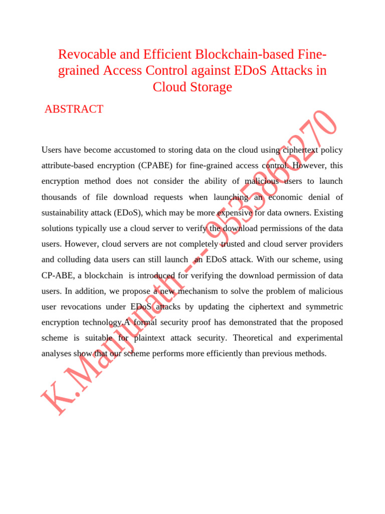 Revocable and Efficient Blockchain-based Fine-grained Access Control | PDF | Internet Of Things ...