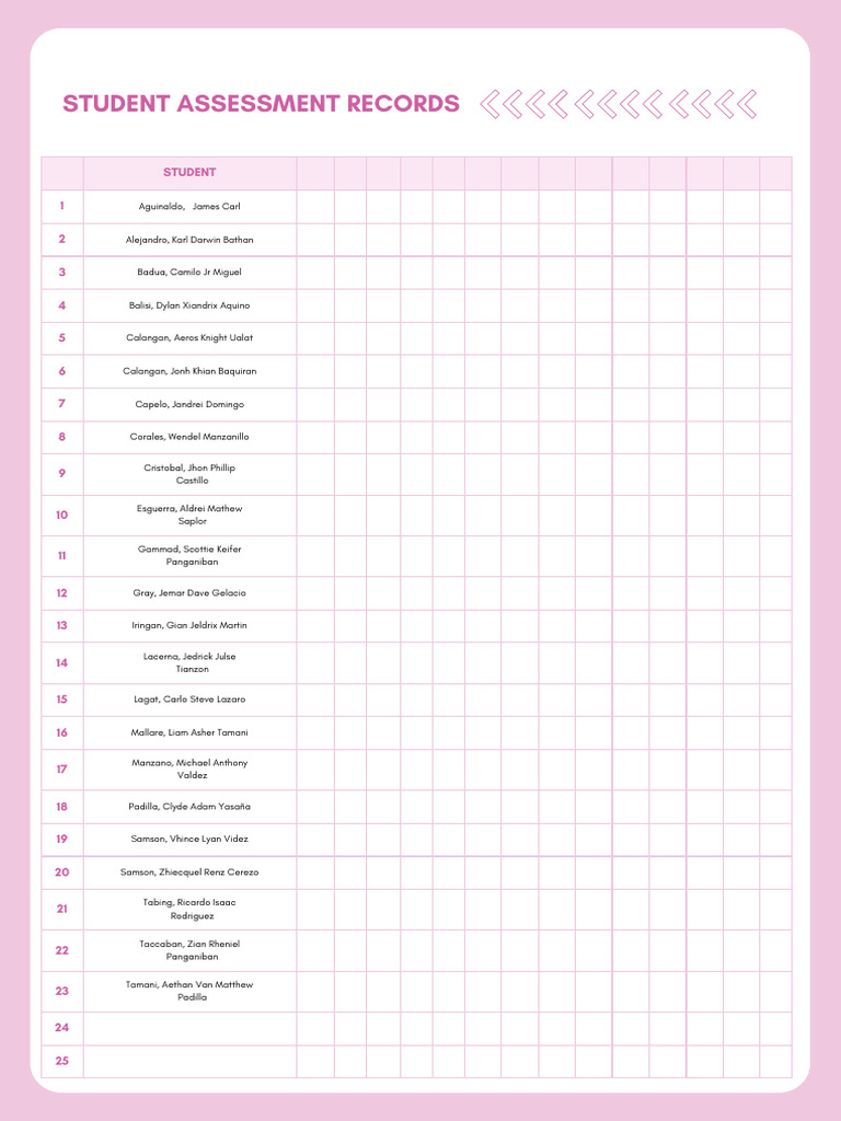 Attendance List For Teachers in Pink White Cute Style | PDF