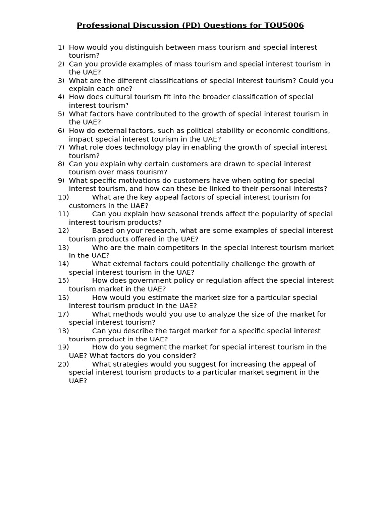 PD Questions TOU5006-1 | PDF