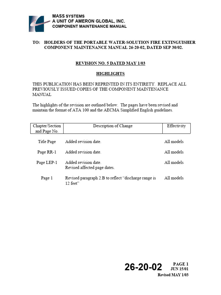 CMM 26 20 02 Rev 5 Portable Firex P N m892480 | PDF | Leak | Valve