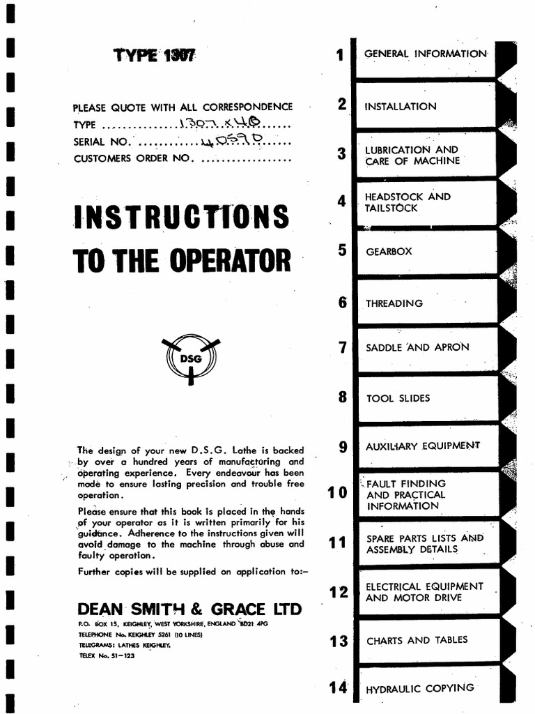 Type 1307 - Instructions To The Operator | PDF | Volkswagen Group ...