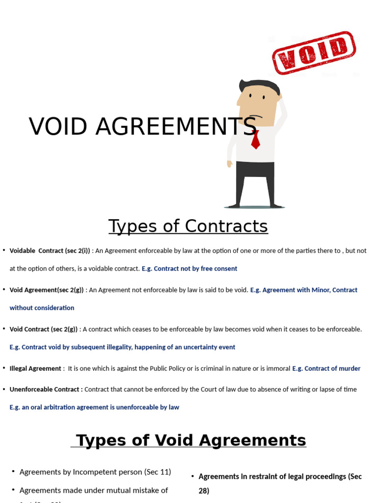 Mba Sem III BL Module 1 Void Agreements | PDF | Restraint Of Trade | Void (Law)