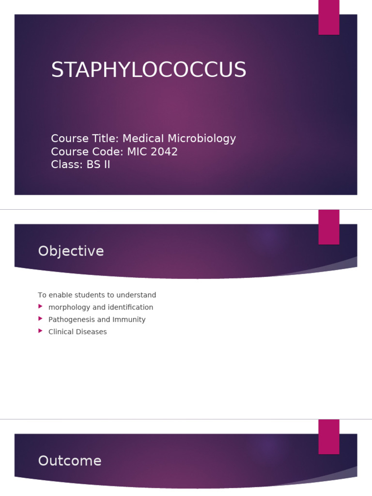 Lecture-4 | PDF | Staphylococcus | Staphylococcus Aureus