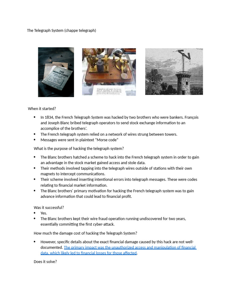 The Telegraph System | PDF