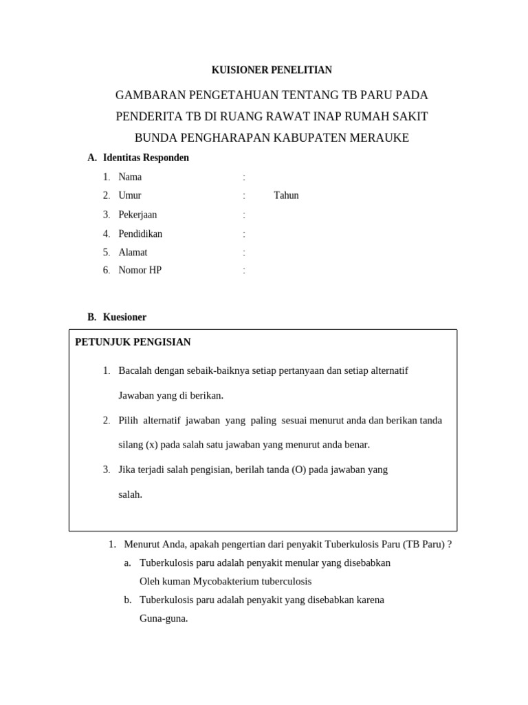 Pengetahuan TB Paru Pasien RS Merauke | PDF