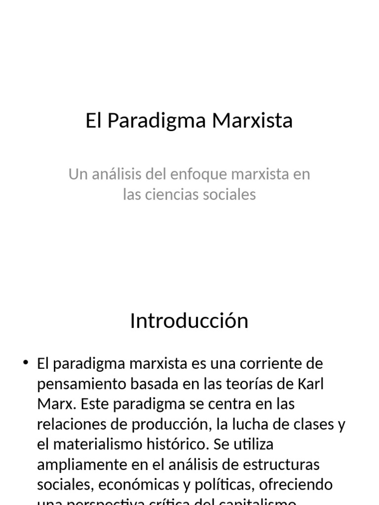 Análisis del Paradigma Marxista | PDF