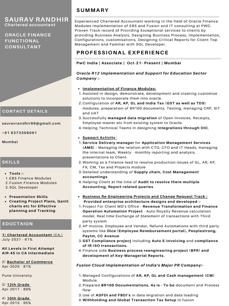 CA Saurav Randhir FIN Func | PDF | Computing | Business