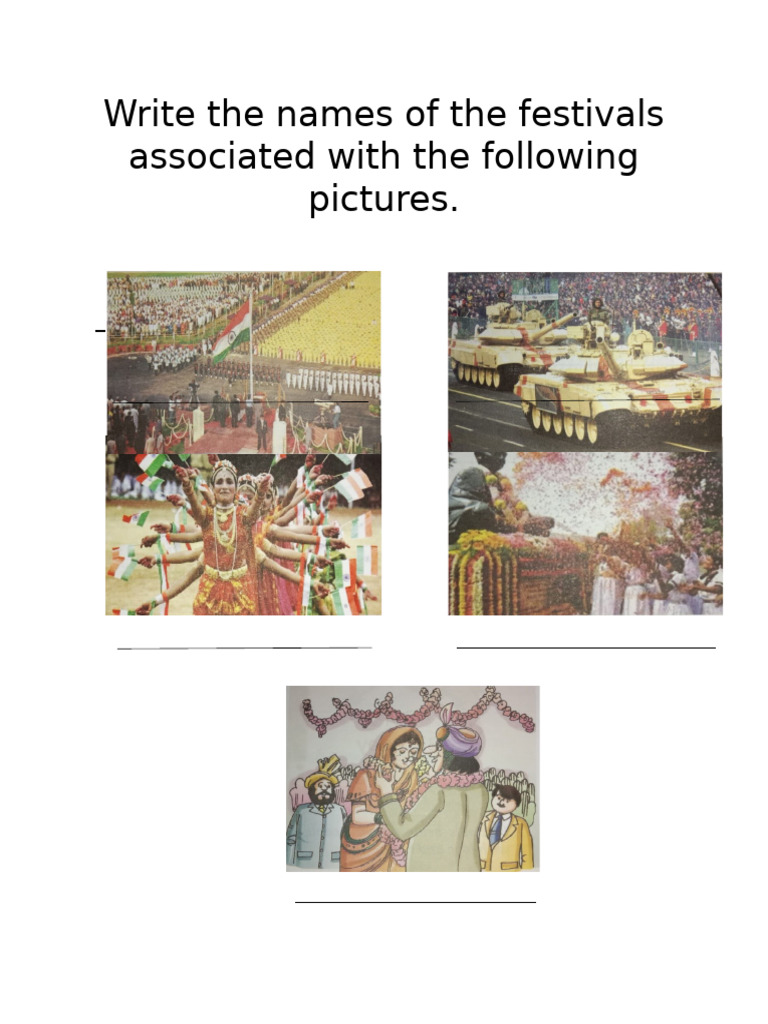 Write The Names of The Festivals Associated With The Following Pictures ...