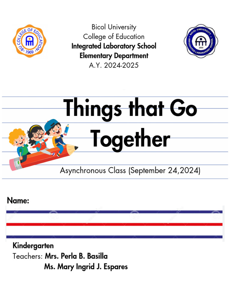 Kindergarten Activity: Things That Go Together | PDF