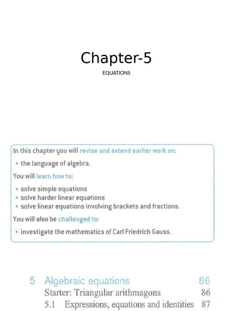 5.4.1 Equations and Brackets | PDF | Equations | Applied Mathematics