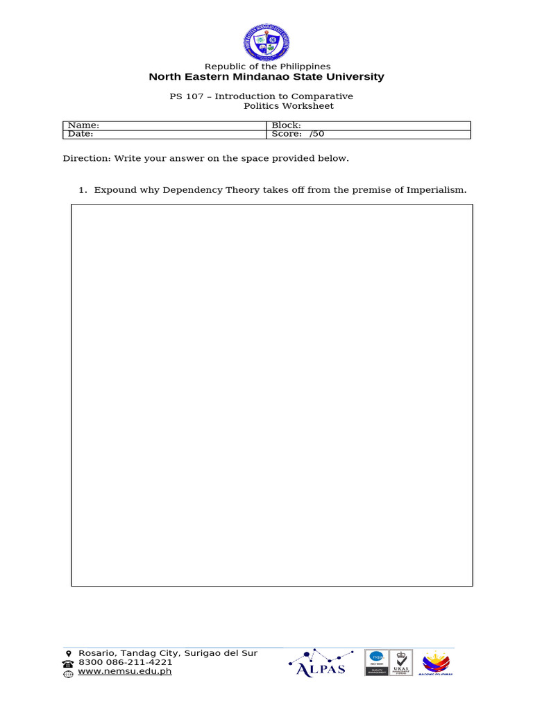 PS 107 Worksheet | PDF