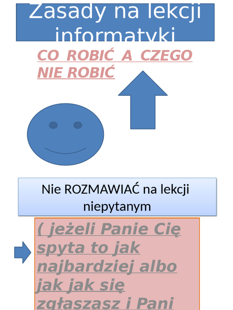 Zasady Na Lekcji Informatyki | PDF