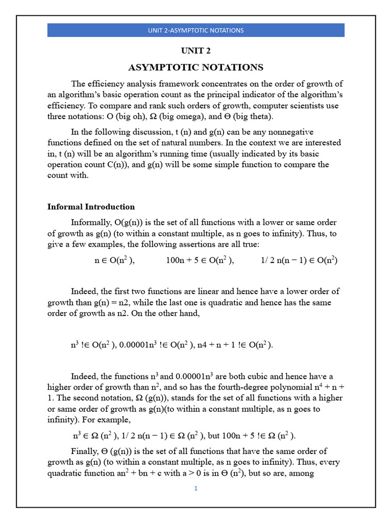 UNIT 2(Asymptotic notations) | PDF | Matrix (Mathematics) | Function ... UNIT 2(Asymptotic notations) | PDF | Matrix (Mathematics) | Function ...